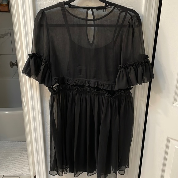 Endless Rose | Dresses | Black Slip Dress With Mesh Over It Has ...